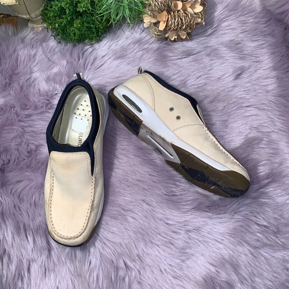euro step | Shoes | Euro Step Cream Leather Boat Shoe Loafer Size 7 ...